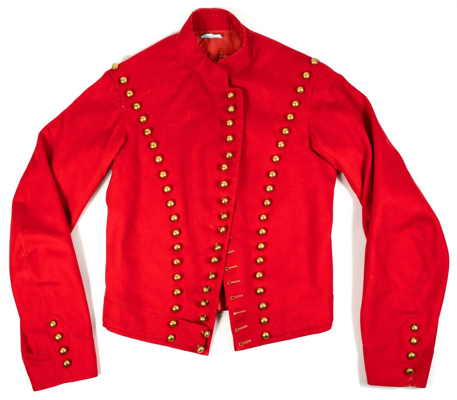 Lot 313 - A red wool jacket of regimental style