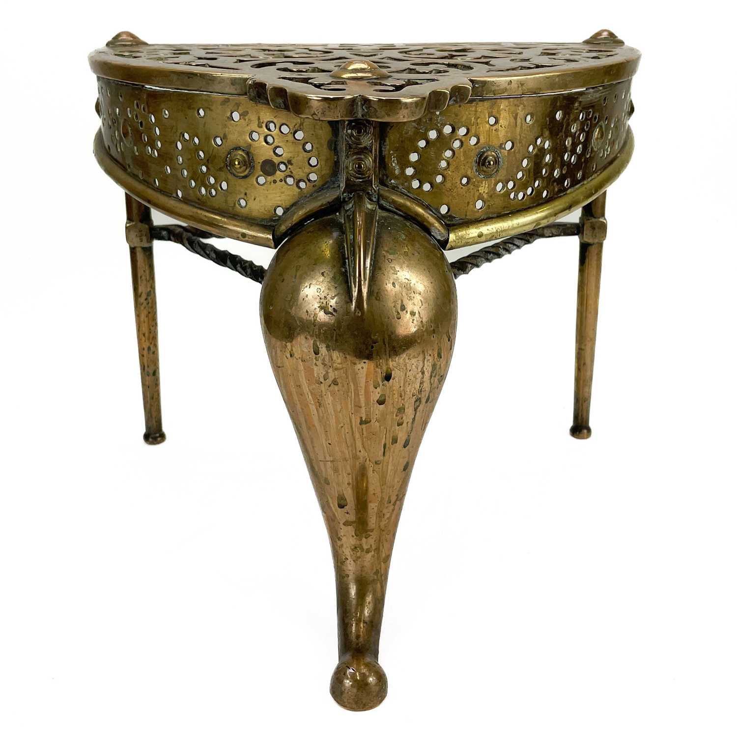 Lot 73 - A George III heavy brass and wrought iron